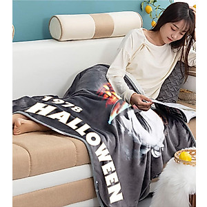 Halloween Horror Movie Blanket Michael Myers Blanket Flannel Blanket Micro Fleece Blanket for Bed Couch Living Room (Style-2, 50"x60")