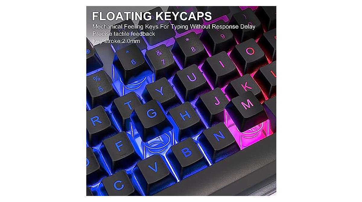 CHONCHOW Gaming Keyboard and Mouse Combo LED Backlit 104Keys Full Size ...