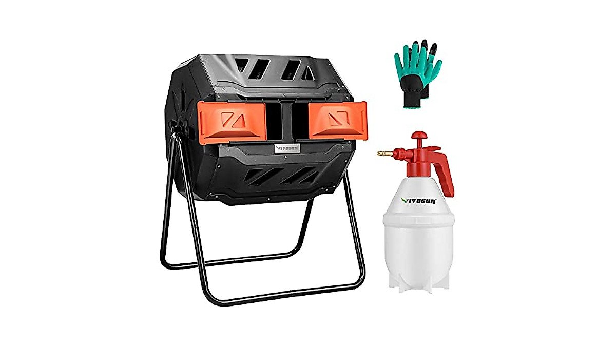 VIVOSUN Dual Rotating Compost Bin & Garden Sprayer