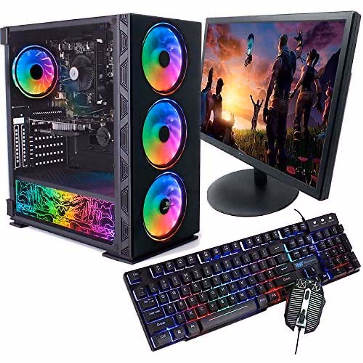 Veno Scorp GAMING PC BUNDLE Intel Core i7 2600 16GB Ram 256GB SSD + 1TB HDDGTX 1050Ti 4GB Windows 10 Gaming PC USB 3.0 NeonZilla 4 X ARGB Gaming Case