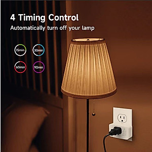 Indoor Dimmer for String Lights, Remote Control Light Dimmer Plug in, Light Timer for Led Lights, 2 and 3 Prong Adapter, Wireless 100FT Range for Dimmable LED/Tungsten Bulb/Patio Lights/Table Lamp