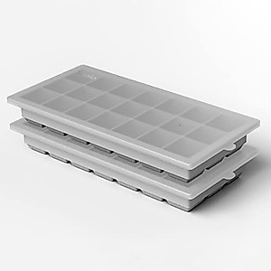 Glacio Small Ice Cube Silicone Trays with Lids - BPA-Free, Flexible Ice Molds for Cocktails and Beverages - Set of 2