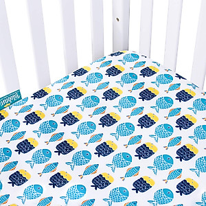 Pack and Play Sheets Fitted, 2 Pack Playard Sheet Fits for Graco Pack n Play Mattress, Mini Crib Sheets for Baby Boys & Girl