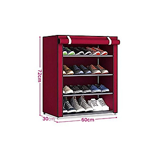 N/A 4Tiers Shoes Rack with Dustproof Cover Closet Shoes Storage Cabinet Dustproof Cover Shoes Cabinet