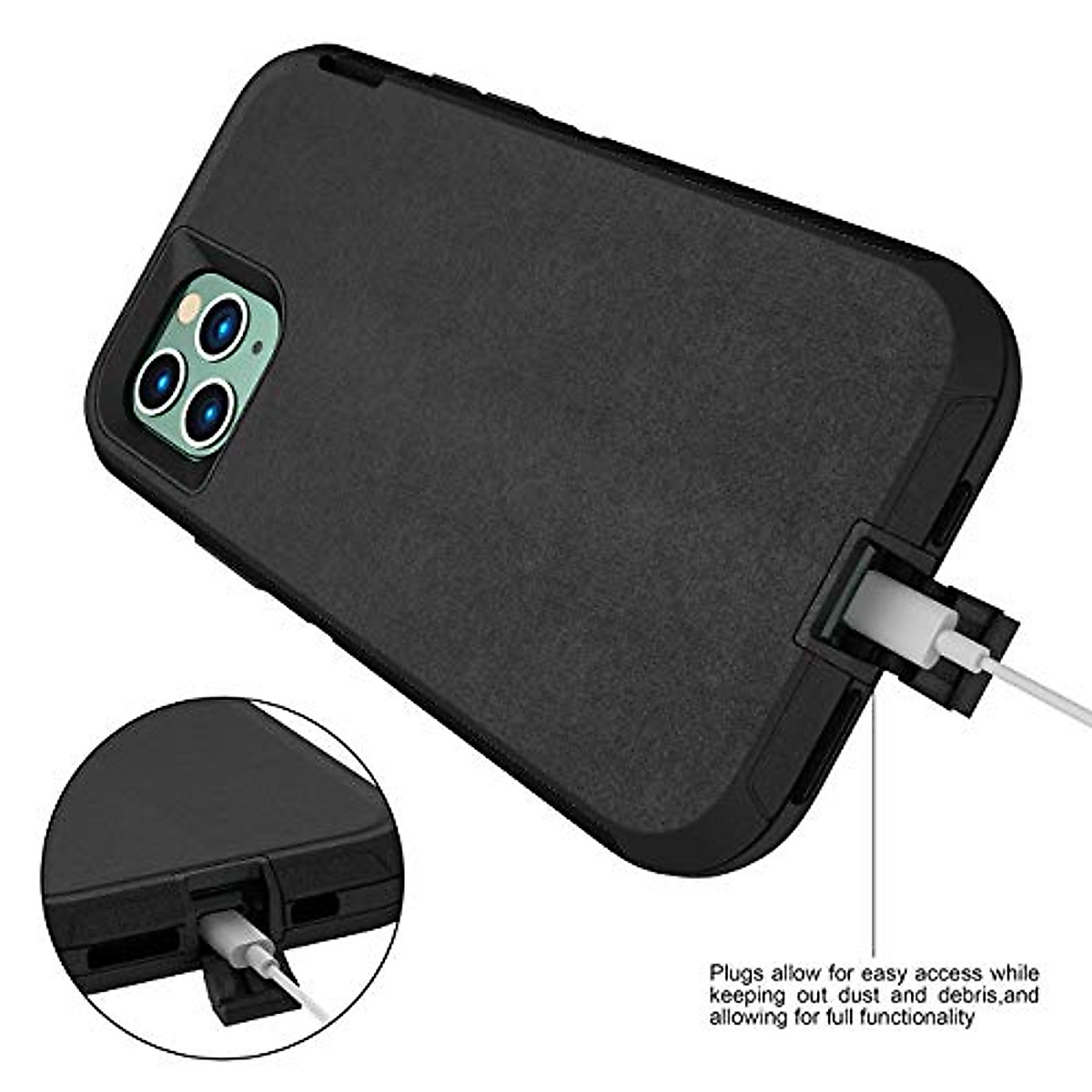 MXX Heavy Duty Case for iPhone 11 Pro Max - (No Built in Screen Protector) Drop Protection Tough Case for Apple iPhone 11 Pro Max (Black)