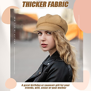 Cindeer 6 Pcs Women Newsboy Cap Ladies Hat Warm Wool Visor Beret Hats Soft Newsboy Hats for Women Vintage Baker Boy Hat