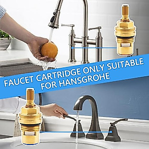 Faucet Cartridge for Hansgrohe 94008000 94009000, Widespread Faucet Replacement Cartridge Compatible with Hansgrohe Faucet, Cold Hot Faucet Cartridges