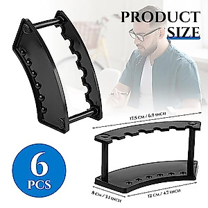 Ctosree 6 Pieces Plastic Pen Holder Display Stand 6 Slots Black Plastic Pen Holder 7 x 5 x 3 Inches Eyebrow Pen Stand Makeup Brush Rack Organizer for Home Office Desk School Supplies, Vertical