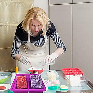 Palksky 2 Pack 4-Cavity Ocean Wave Soap Mold/Silicone Sea Wave Cake Pan for Jelly Pudding Mousse Mould/DIY Handmade Nautical Cloud Swirls Pattern Soap Mold for Goat Milk Soap (3.5 Oz Cavities)