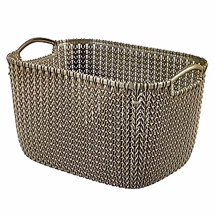Curver Basket Knit rectangular 8L in brown, 30 x 22.5 x 17 cm