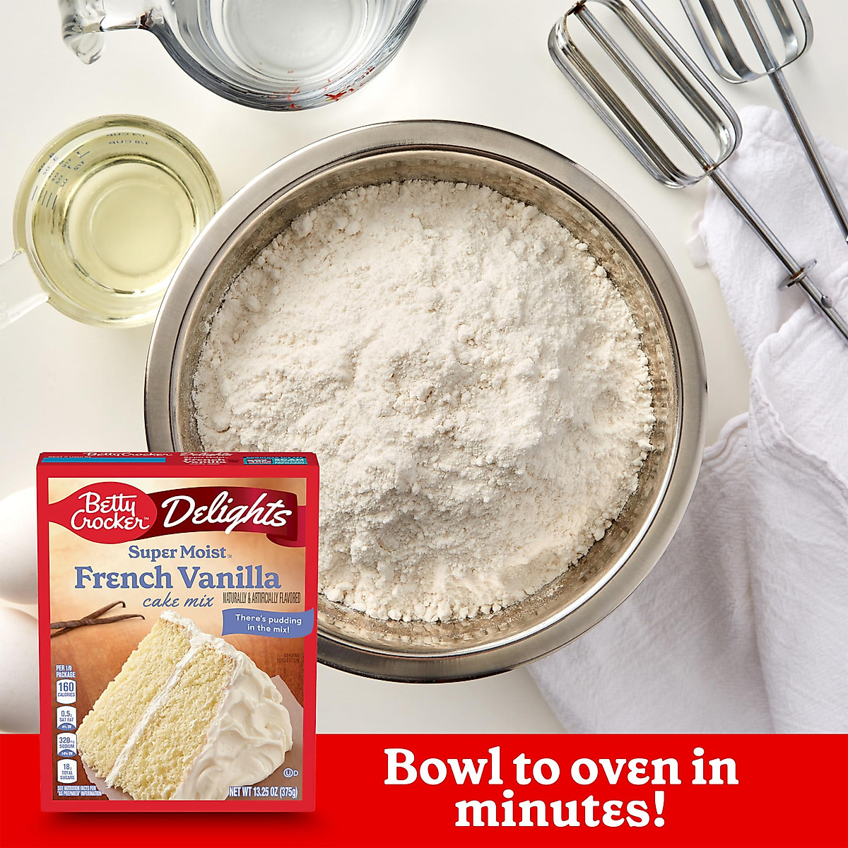 Betty Crocker Delights Super Moist French Vanilla Flavored Cake Mix, 13.25 oz
