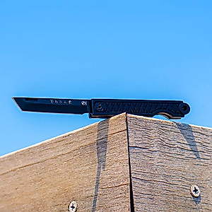 STATGEAR Pocket Samurai Folding Tanto Micro Knife - Slipjoint Edition | Small EDC Mini Knife | Black