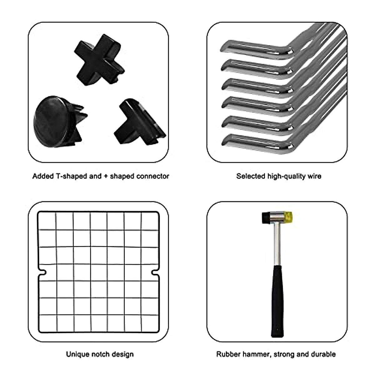 C&AHOME Wire Cube Storage, Wire Grids Organizer Unit with Large and Small Dividers, Metal C Grids Shelving, Storage Bins, Ideal for Closet Cabinet, Bedroom, Living Room, Office, Dormitory, Black