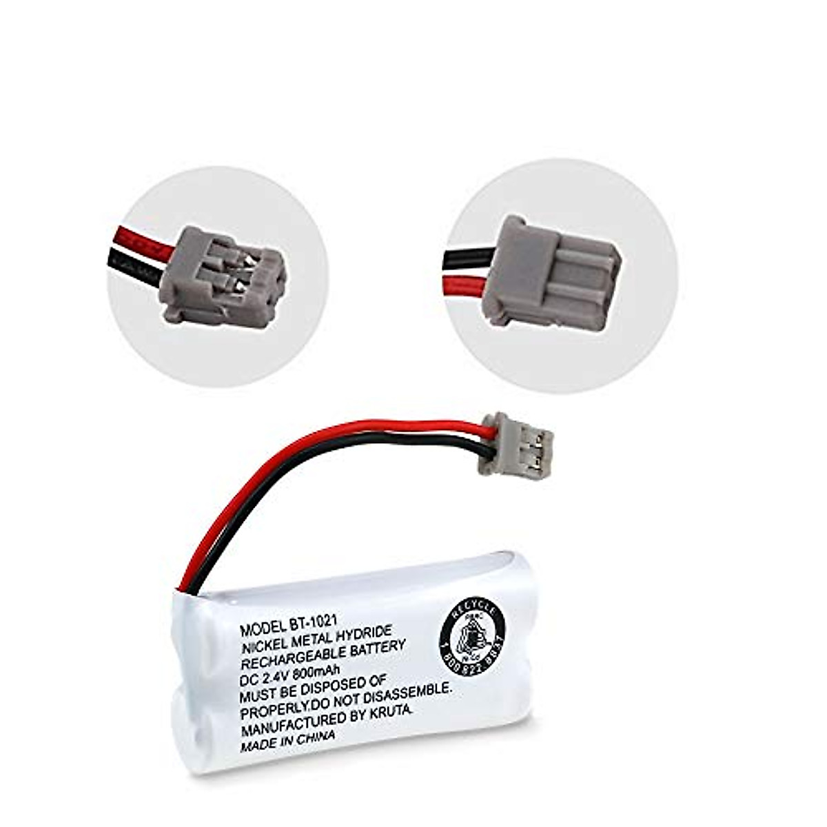 Kruta BT-1021 BBTG0798001 Compatible with Uniden BT-1021 BT1021 BT-1008 BT-1016 BT-1025 2.4V 800mAh Cordless Handset Phone Rechargeable Replacement Battery
