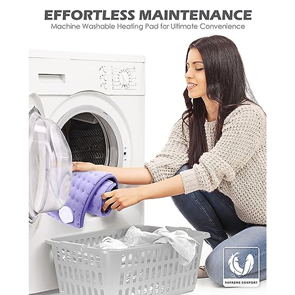 Heating Pad for Back Pain Cramps Relief - Electric Heating Pad for Neck/Shoulder/Muscle Pain - 6 Heat Settings, Auto Off, Moist Heat Options, Machine Washable, Christmas Gifts for Women,Mom,Sister -XL