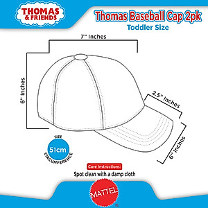 Nickelodeon Boys’ Thomas & Friends Baseball Cap – 2 Pack Thomas The Tank Engine Hat for Toddlers, Size Ages 2T-4T, Thomas Red/Blue