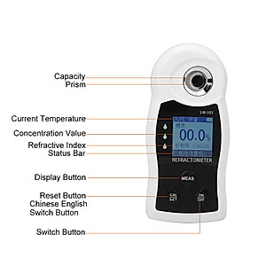 Refractormeter, Electronic Instruments Sugar Tester Easy to Use Sensitive Response with 1 X Sugar Meter for Food for Beverage