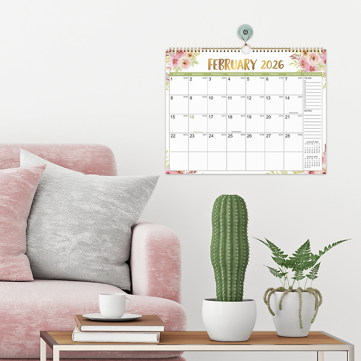Wall Calendar 2023-2024 - Wall Calendar from March 2023 to June 2024, 11.5"x 15", Monthly Calendar 2023-2024 with Julian Dates, Twin-Wire Binding, Thick Paper Perfect for Office & Home