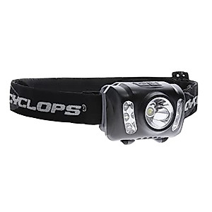 CYCLOPS 210 Lumen Headlamp, Tactical Durable Lightweight Compact Adjustable Stretch Headband Bright 3 Color LED Headlight, AAA Batteries Included, Pack of 2