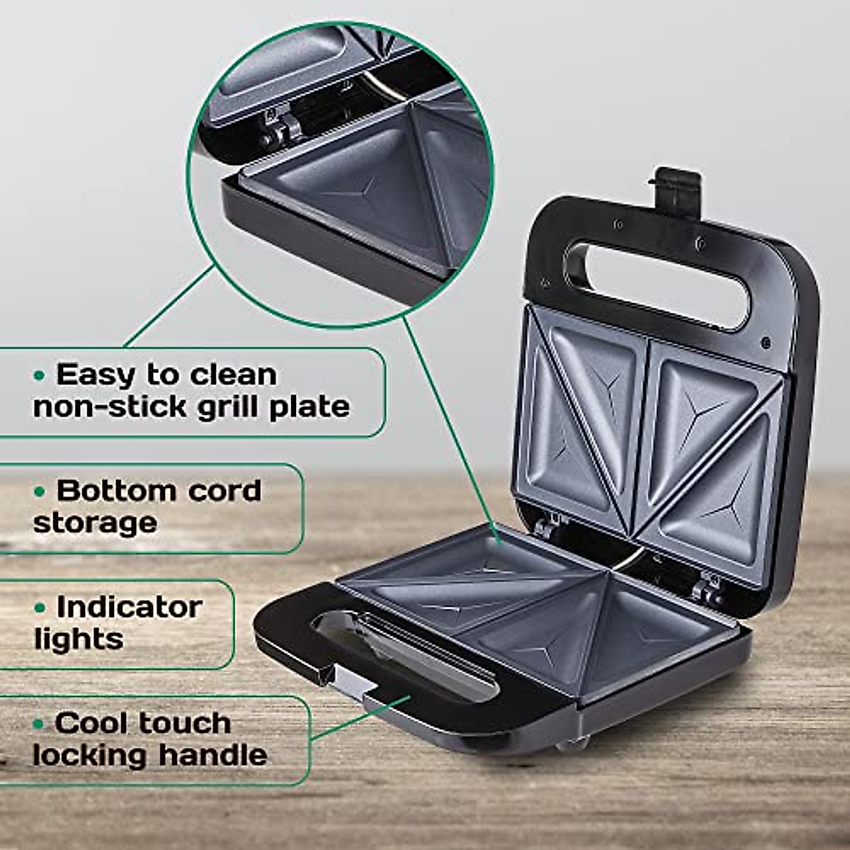 Rae Dunn Sandwich Maker (Black)