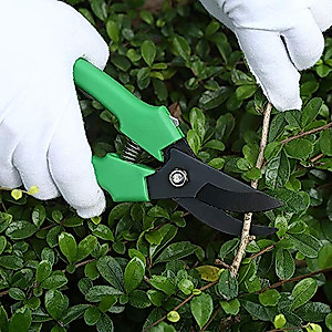 Lebabo 7.5" Pruning Shears, Ultra Sharp Garden Clippers, Metal Pruning Scissors Branch Cutter for Gardening, Flowers, Plants, Herbs, Bonsais (Green)