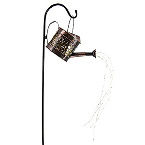Elfengarden Solar Watering Can Solar Lights Outdoor Waterproof Decorative Metal Solar Yard Garden Stake Lights Lawn, Patio, Courtyard Decor Lights