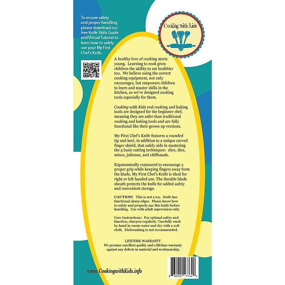 My First Chef's Knife for Children - (Royal/Navy) w/Protective Safety Sheath - German Stainless Steel - Curved Finger Shield - Choose from a variety of styles & colors! Kids Cooking Baking