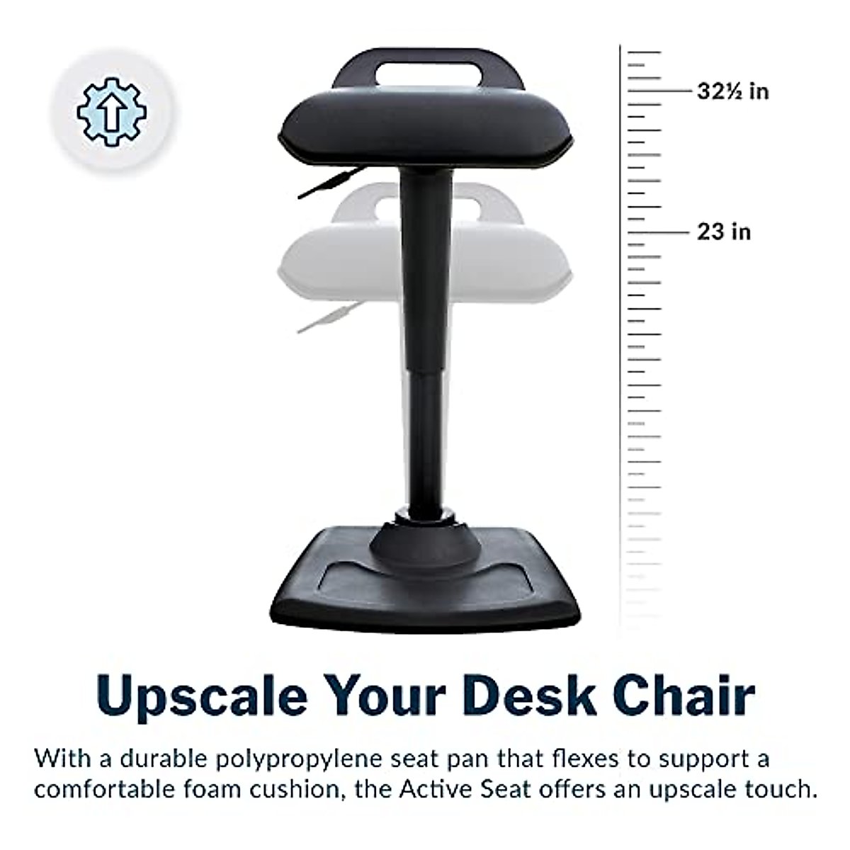 Vari Active Seat - Adjustable Standing Desk Chair - Ergonomic Wobble Office Desk Stool w/Dynamic Range of Motion - Encourage Good Posture - Portable Stools & Fully Assembled - Active Chairs for Adults