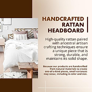 Kouboo Rattan Chippendal Headboard, California King, Handmade, Bedroom Furniture, Bohemian Decor, Headboard, Antique Brown