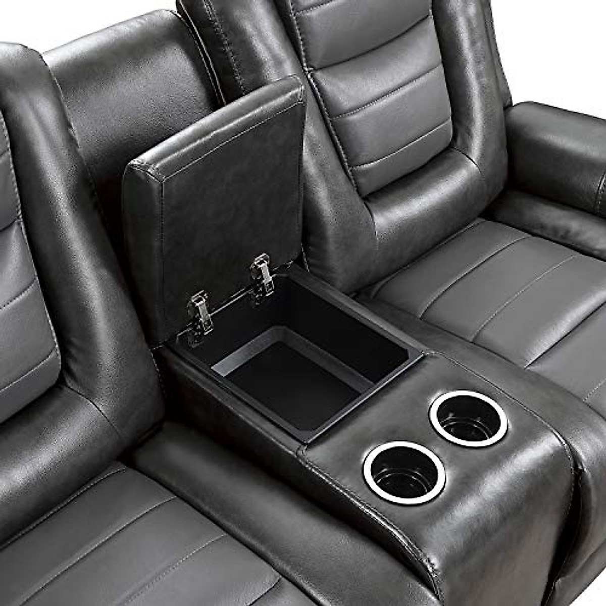 Lexicon Hawthorne Manual Double Glider Reclining Loveseat, Two-Tone Gray