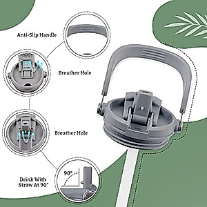 SOMANT 30oz Tumbler with Handle Lid and Straws Stainless Steel Insulated Reusable Double Wall Hot and Cold Beverages Travel Mug Home and Office Water Bottle Thermal Cup gift for kids