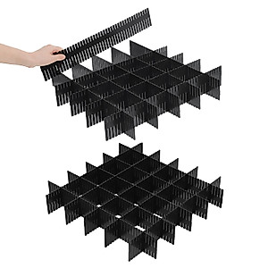 Qozary 42 Pack Adjustable Drawer Organizer Dividers for Socks, Underwear, Makeup, Kitchen, Dresser