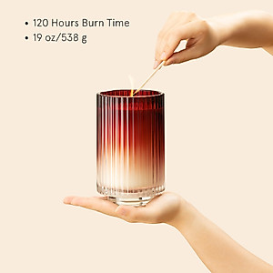 LA JOLIE MUSE Sandalwood Rose Candle, Large Scented Candles Gifts for Women, Natural Soy Candles for Home Scented, Luxury Glass Jar Candles for Home Decor, 120 Hours Long Burning, 19oz