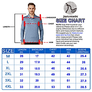 JUTONHDL Mens Long Sleeve Golf Polo Shirts with Seamless Moisture Wicking UPF 50+ Sun Protection for Fishing Running Hiking(H Sapphire Blue,3XL)