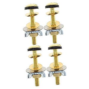 Housoutil 4 Pcs Toilet Tank Bolts Toilet Screws Metal Screws Toilet Bolts Toilet Fixing Bolt Toilet Bolts Metal Toilet Washers Bolts Toilet Cover Bolts Universal Toilet Seat Bolts Nut Golden