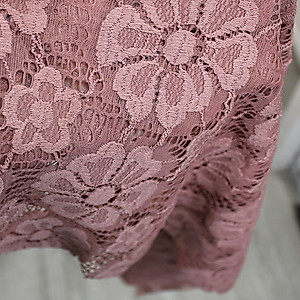 Texco Inc 58/60" Wide Nylon Spandex Stretch Catherine Pattern Vintage Lace Fabric by The Yard-for Apparel, Fashion, Crafts, Accessories, Decorations, Wedding, and DIY, Mauve B 1 Yard