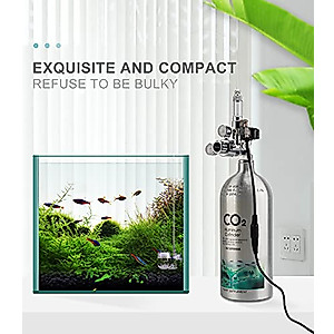Clscea Aquarium CO2 Regulator Dual Gauge with Bubble Counter and Solenoid Valve, Single Stage