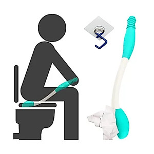 HENGXIA Wipe Assist, 15" Long Reach Comfort Wipe Holder, Ideal Self Wipe Assist Bottom Wiping Aid for Limited Mobilities, Extend Your Reach, Grips Toilet Paper or Pre-Moistened Wipes