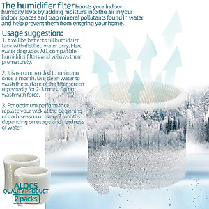 MAF2 Humidifier Wick Filter for Air-Care - Essick Air Moist Air MA0800 MA08000 MA0600 MA0601; Kenmore 32-15508 15408 154080 (2-Pack)
