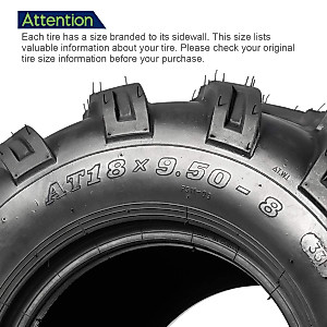 MaxAuto 2PCS Sport ATV Tires 18x9.5-8 18x9.50x8 Lawn Mower Off-Road ATV UTV Tire 4PR Turf Tires Mud Sand Trial Tires P311