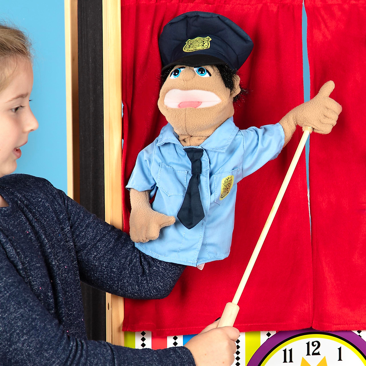 Melissa & Doug Rescue Puppet Set - Police Officer and Firefighter - Soft, Plush Puppets For Kids Ages 3+