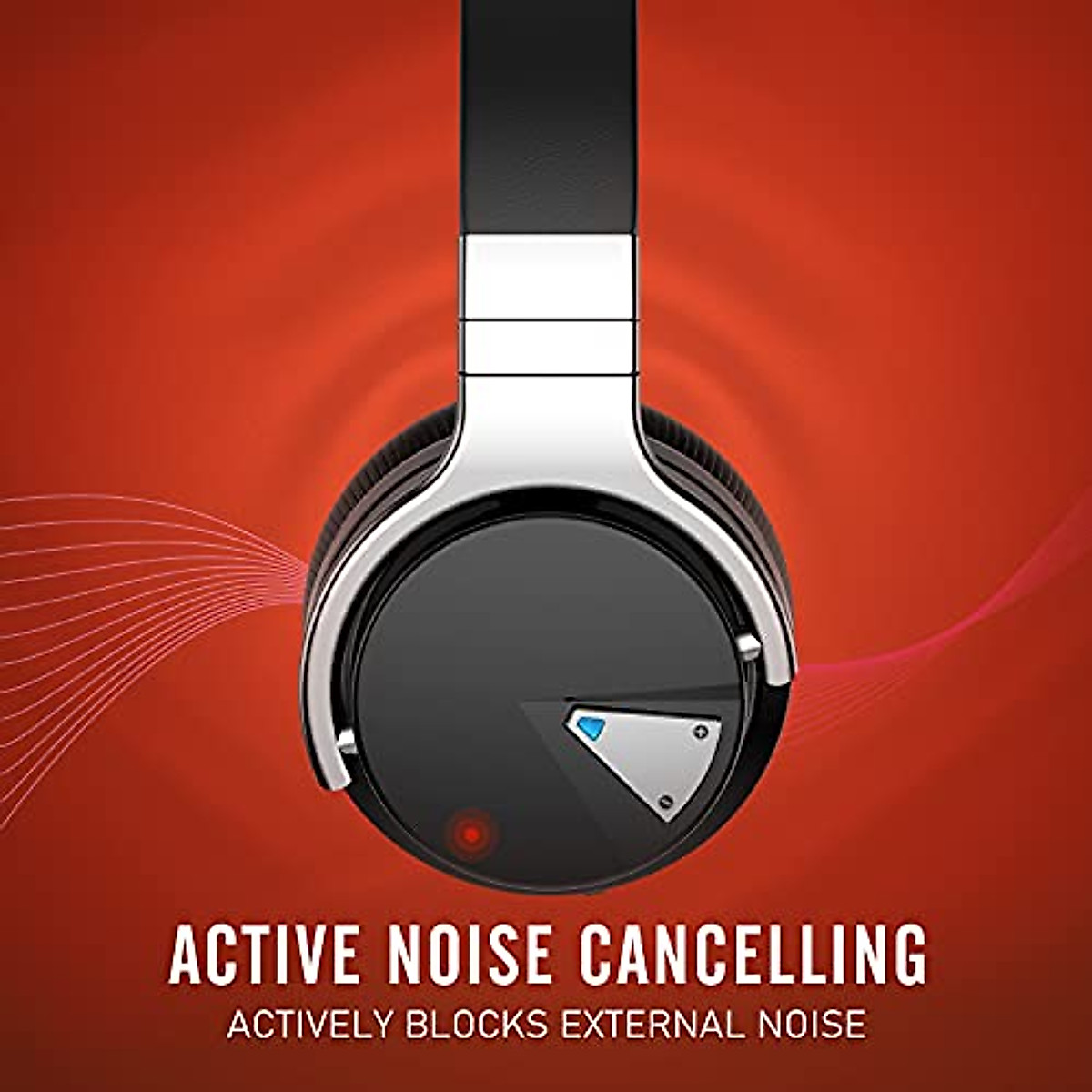 Qisebin E7 Wireless Noise-Canceling Headphones, Over Ear Bluetooth Headphones Compatible with iOS & Android - Built-in Microphone, Long Battery Life Black