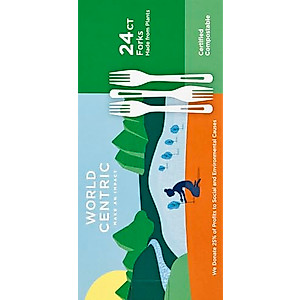 World Centric, 24 Count (Pack of 1), Natural Corn Starch Forks