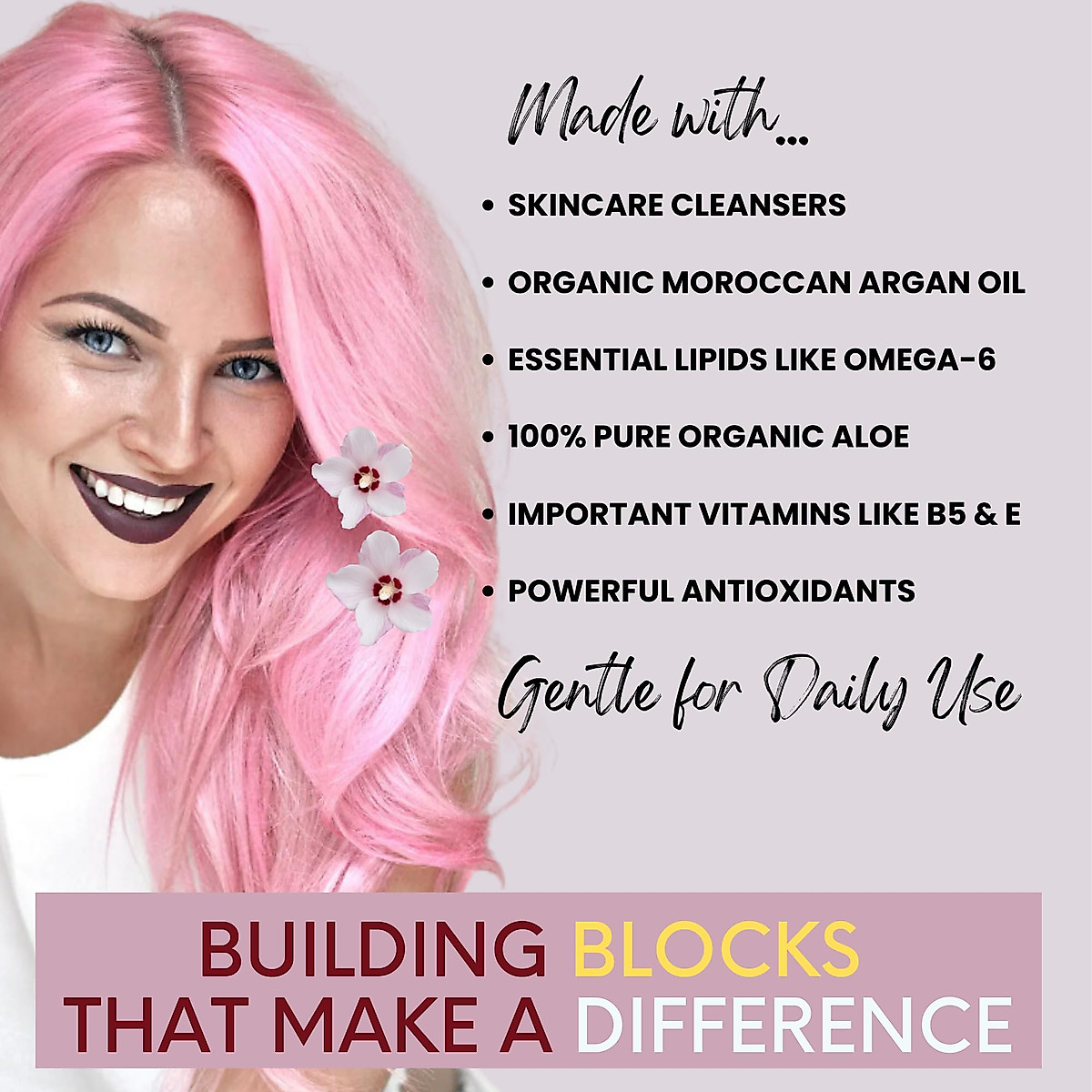 DermOrganic Argan Oil Daily Hydrating Hair Care-Sulfate Free & Color Safe-SHAMPOO 16.9 oz