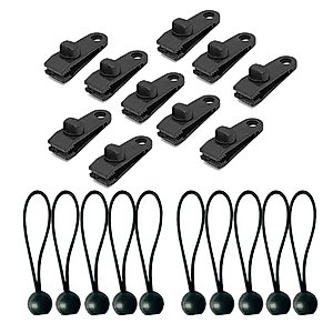 ZBGUN 20 PCS Car Windproof Clip Elastic Cord, Durable Plastic Clip Buckle ，Protect Car Cover from Blowing Off in High Winds,Universal Fit for Most Cars, Sedans, SUVs, Trucks, Vans