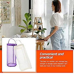 Travel Knitting Bag 2pcs Empty Yarn Storage Bags Portable Knitting Bag Mesh Yarn Case Organizer Crochet Thread Sewing Accessories Storage Tote Bag for Knitting Lovers Knitting Yarn Holder