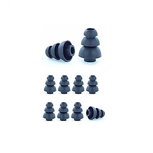 Black, Small - Earphones Plus Brand, Triple Flange Replacement Ear Tips, Earbuds for in-Ear Earphones. (See Fit Information in Details Below)