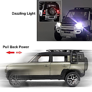 1/24 Scale Diecast Model Car Toy Collection for Land Rover Defender 110, Kids Gift,with Sound Light