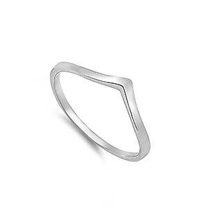 Chevron Pointed Arrow Cute Ring New .925 Sterling Silver Band Size 9