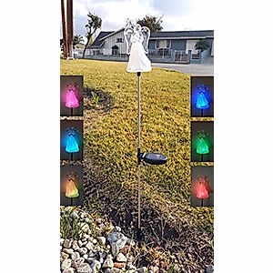 Florals Solar LED Angel Lights, Garden Stake Outdoor Yard Decor Landscape LED Lamp Lights, Great Gift